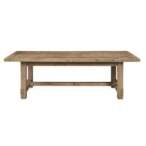 Loon Peak® Almut Extendable Pine Solid Wood Trestle Dining Table | Wayfair